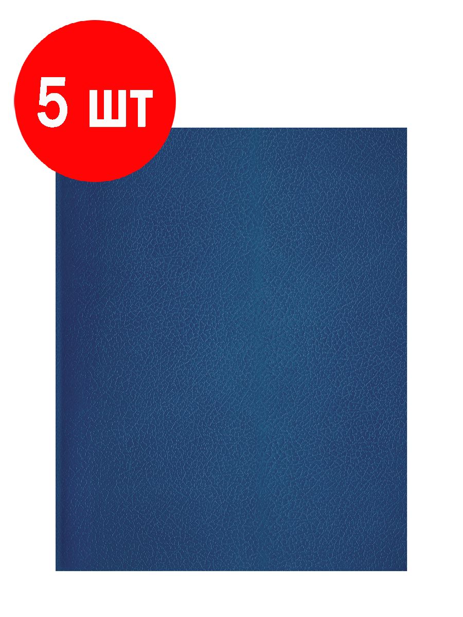 Тетрадь 48л, 5 штук, А5, клетка, бумвинил, синий