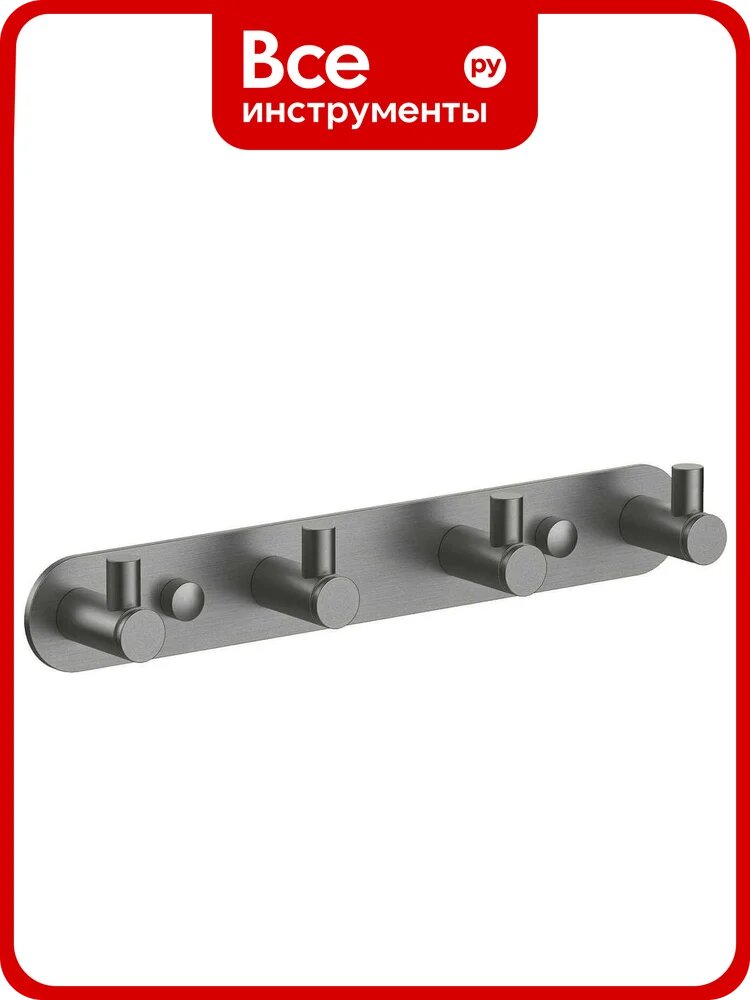 Планка с 4 крючками Aquatek AQ4123BGM европа, шлиф. черный хром 00000139750