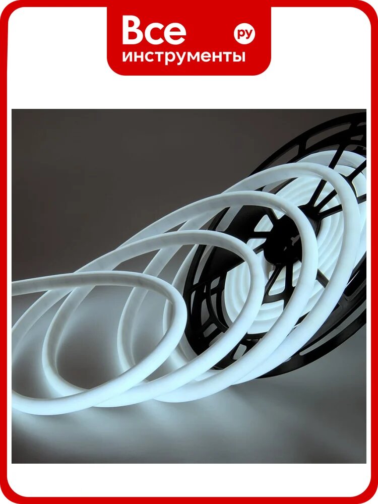 Светодиодная лента General Lighting Systems гибкий термо-неон 5 м, 14,4Вт/м, 12В, IP68,6500К, холодный белый GLS-2835-180-14.4-12-IP68-NTS-6 502162