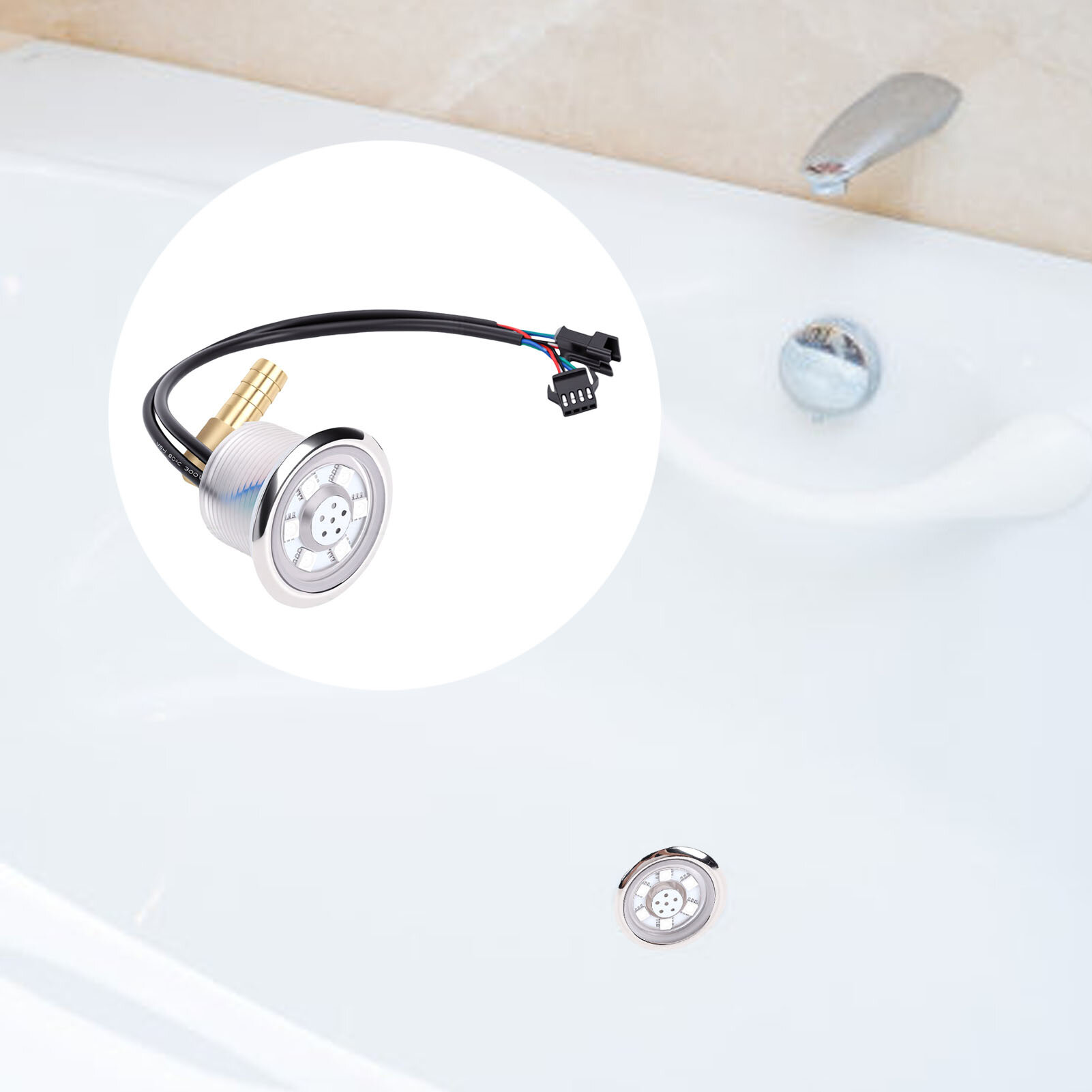 RGB SPA Light 63 мм Крышка из нержавеющей стали с многоцветной подсветкой, изменяющей подводное настроение, для детского бассейна