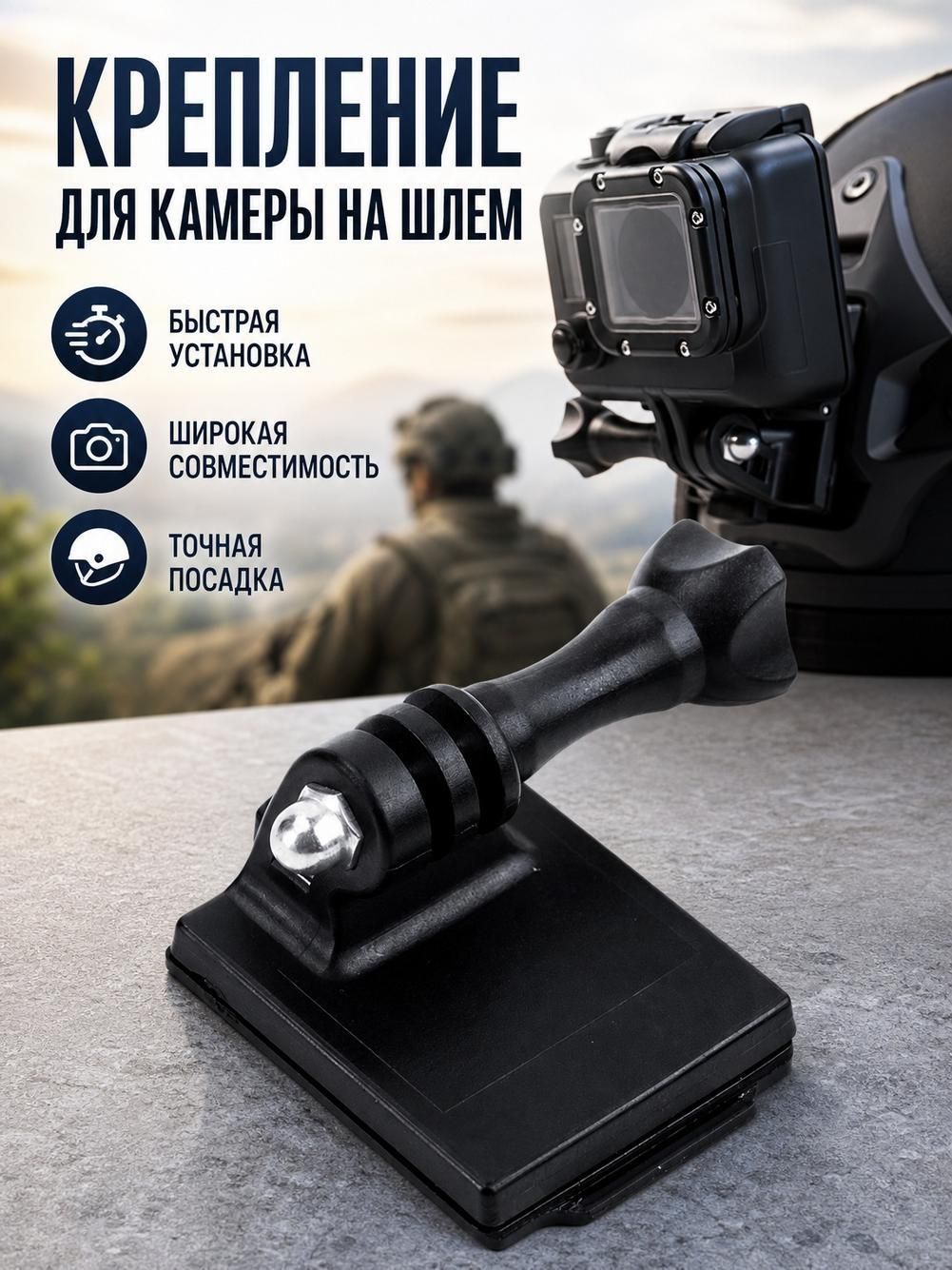 Крепление для экшн-камеры GoPro DJI Insta360 на шлем