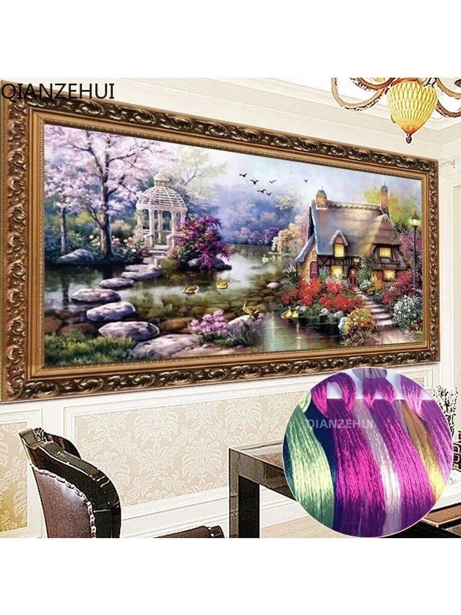 Набор для вышивания Mona Lisa, Садовый коттедж, Украшение дома Рукоделие,44 ниток