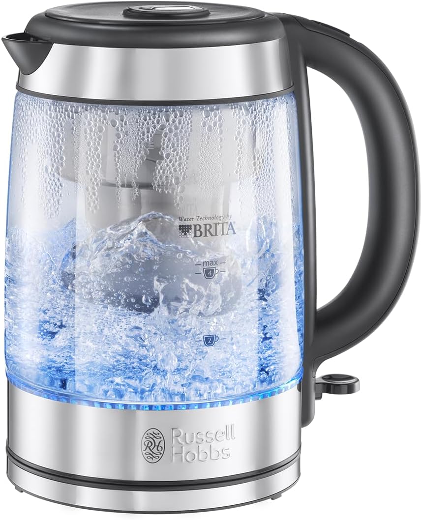 Электрический чайник Russell Hobbs, 0,5 л, сменный фильтр BRITA, 1 л, 2200 Вт, серебристый, Clarity 20760-57