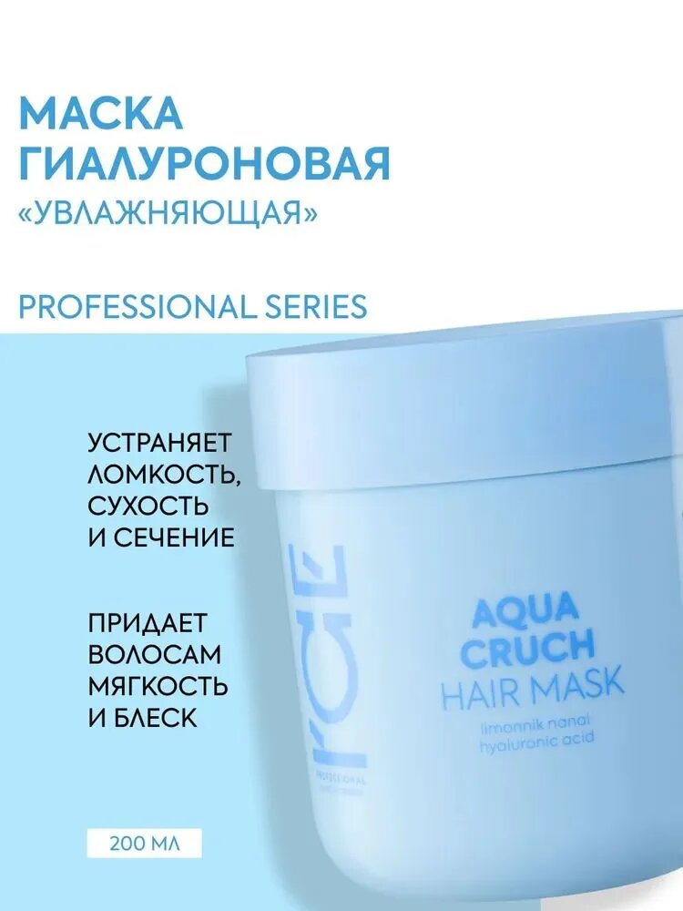 ICE by Natura Siberica Маска для волос профессиональная увлажняющая гиалуроновая, восстанавливающая 200 мл
