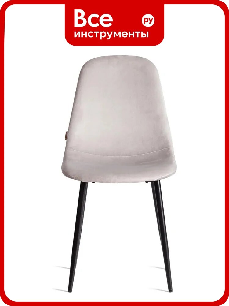 Стул Tetchair BREEZE mod. JSC-58, 1 шт в упаковке Велюр/металл, 44x53x86 см, Light grey светло-серый HLR14, черный 21570