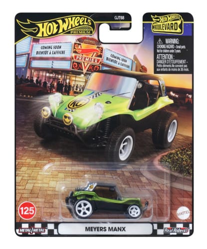 Игрушечная машинка Hot Wheels Boulevard Meyers Manx JBL22, желтый, масштаб 1:64