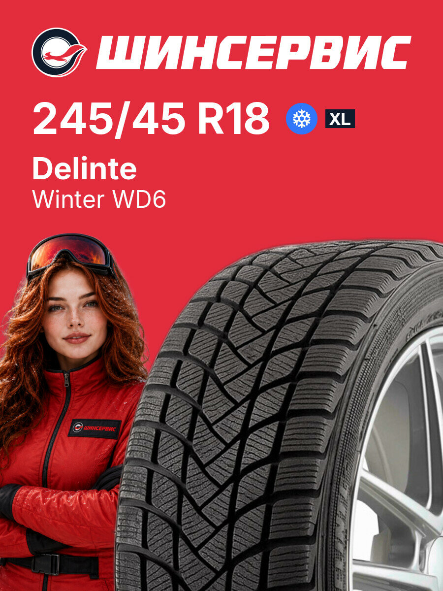 Зимняя нешипованная шина Delinte Winter WD6 245/45 R18 100 V, зимняя автомобильная резина