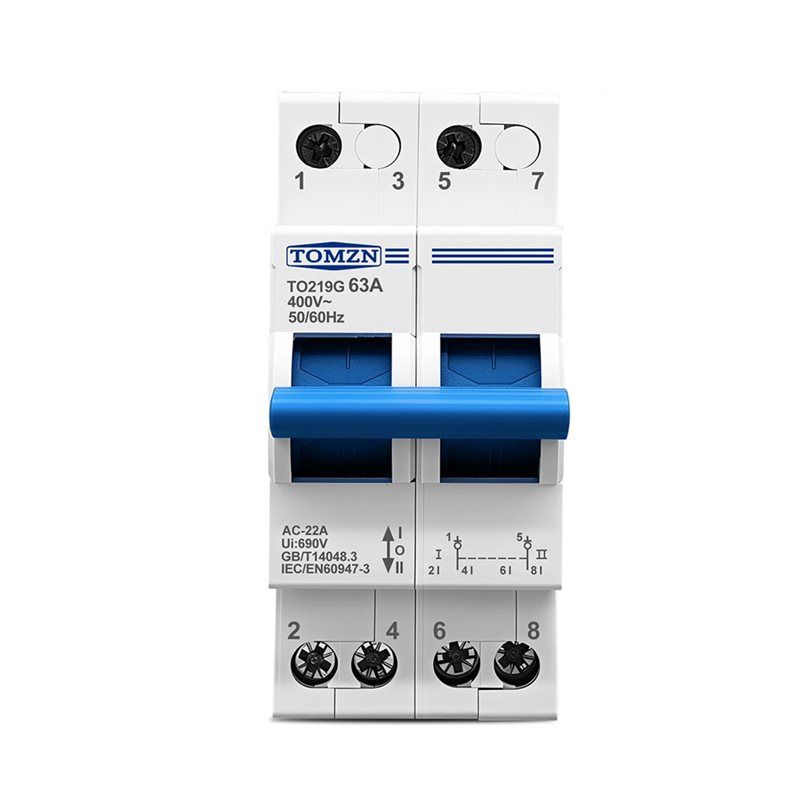 Tomzn TO219G 2P 63A 400V AC, Ручной изолирующий переключатель питания: MTS двухпозиционный / для генератора и сети.