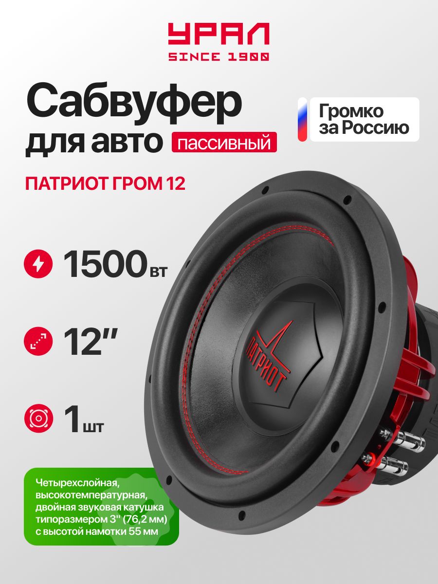 Сабвуфер пассивный Патриот Гром 12