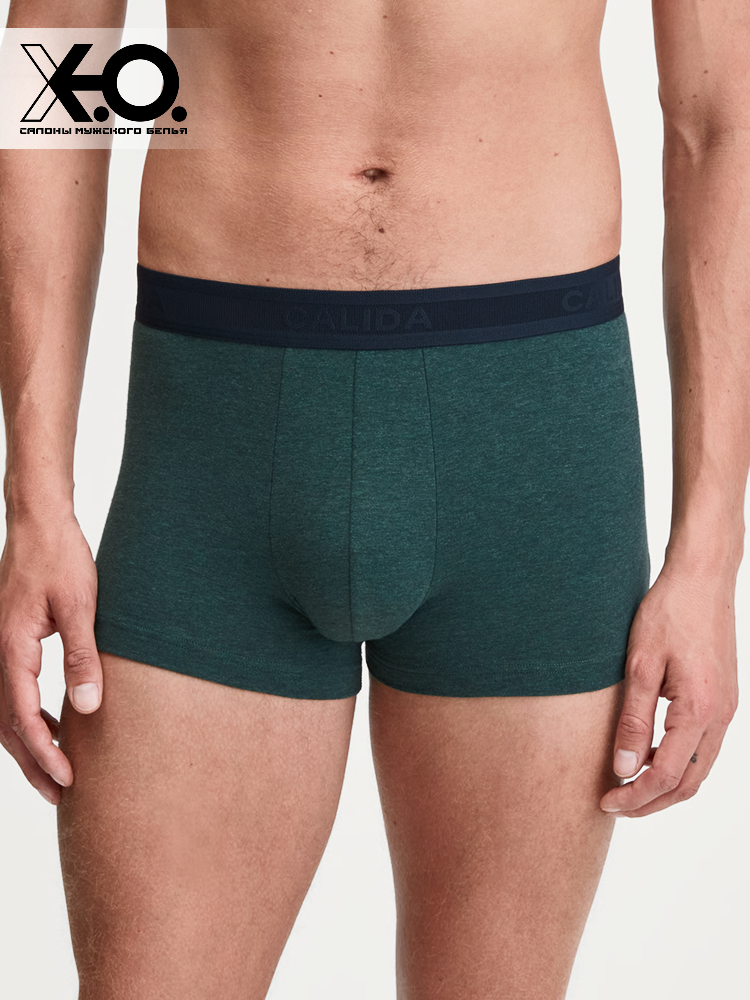 Трусы мужские Calida 26873 Cotton Sporty (Зеленый (768 dark glen mele) M/ RU 50)