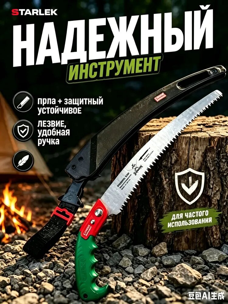 Пила усиленная с изогнутым полотном, 330мм/4мм в чехле, с поясным креплением SAMURAI C-330-LH(2)