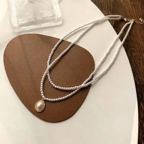 Колье, жемчуг Swarovski синтетический, белый — фото 1