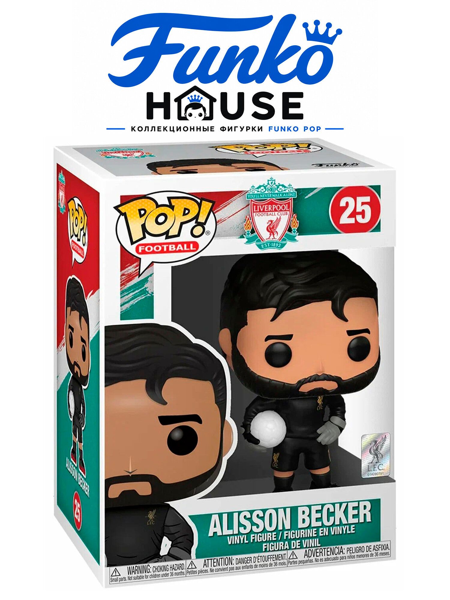 Фигурка Funko Pop football Alisson Becker 25 Liverpool Алисон Бекер из команды Ливерпуль футбол