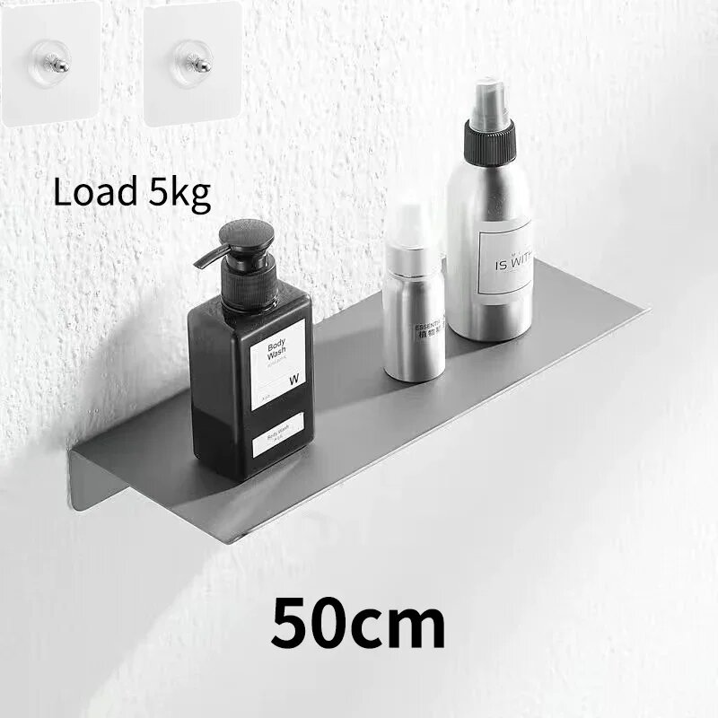 Настенная полка для ванной Black White Черный, 50cm-Gray 5kg Load