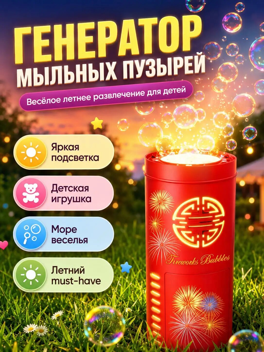 Генератор мыльных пузырей фейерверк
