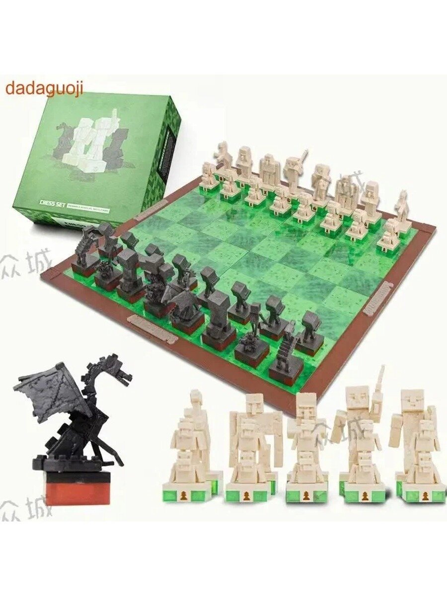 Шахматы / Майнкрафт, настольная игра, составление поля, 45.5 см, 2 игрока, детская