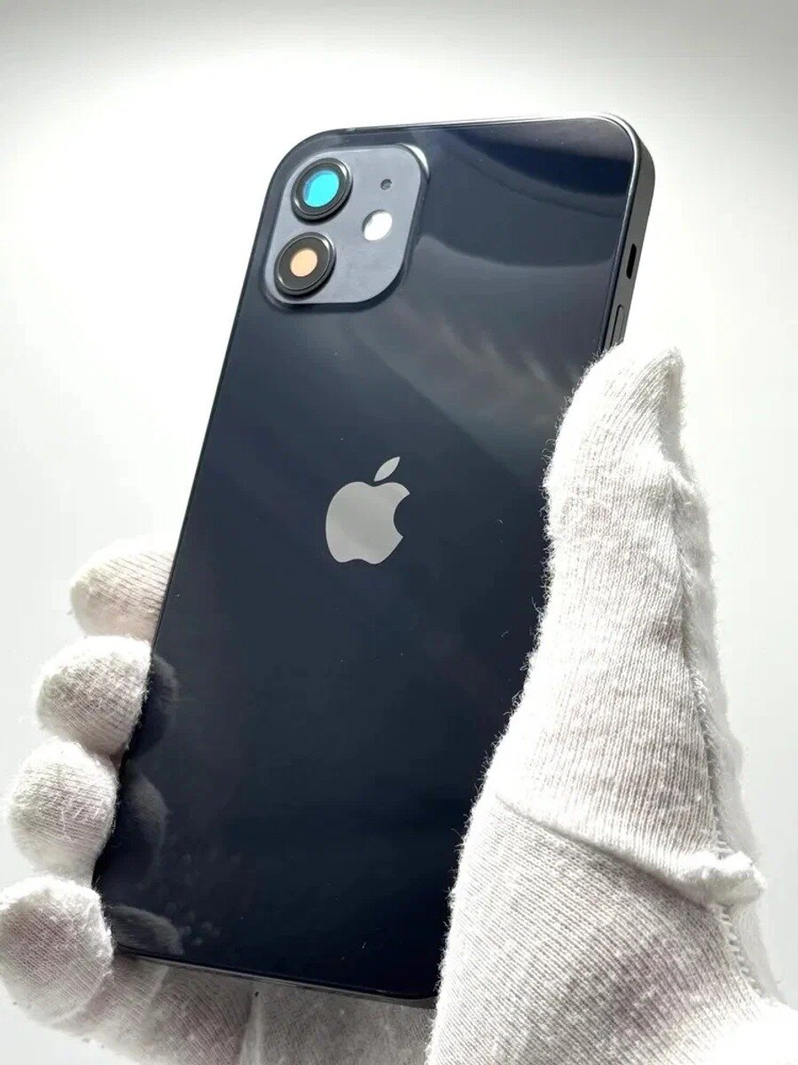 Корпус для Iphone 12 Черный Оригинaл в сборе / Крышка Айфон 12 Чёрный в сборе с рамкой