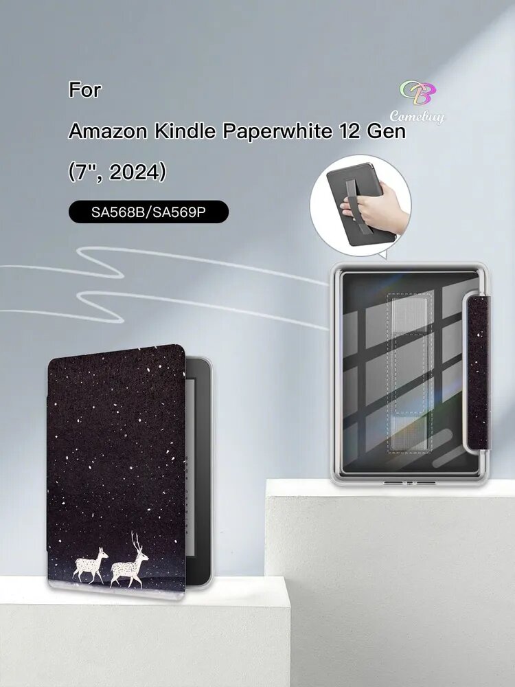 Чехол-книжка для Amazon Kindle Paperwhite12Gen(7",2024)/Kindle Colorsoft(7",2024/2025), SA568B/SA569P/SA59CP , Полиметилметакрилатный материал Можно держать в одной руке