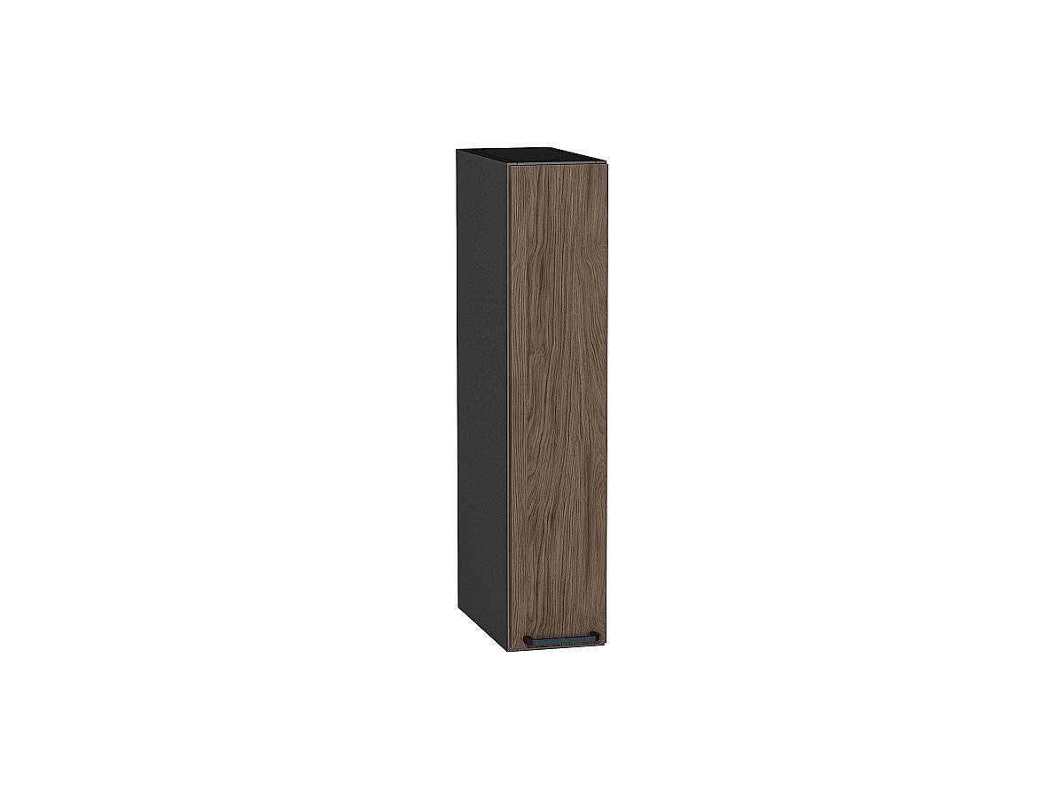 Шкаф верхний бутылочница Флэт, цвет фасада Brown Casella Oak 2S, цвет каркаса Graphite, 716*150*318 (В*Ш*Г) мм
