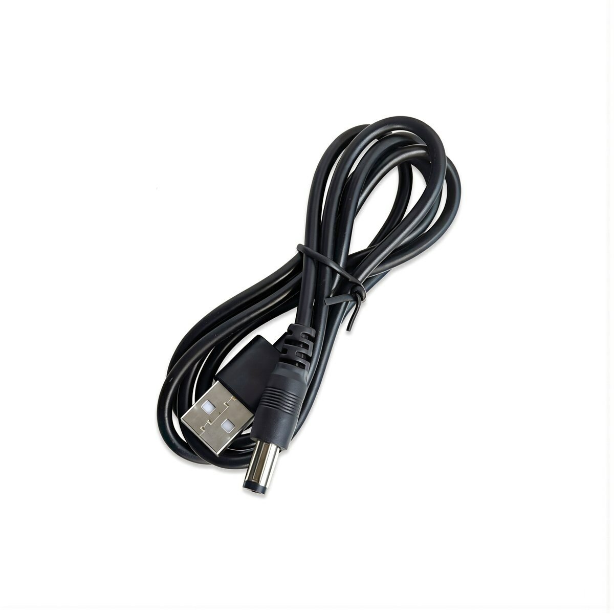 Кабель питания USB DC 5,5 мм круглый разъем зарядный для вентилятора, колонки и роутера, 2А, 0,3 м, черный