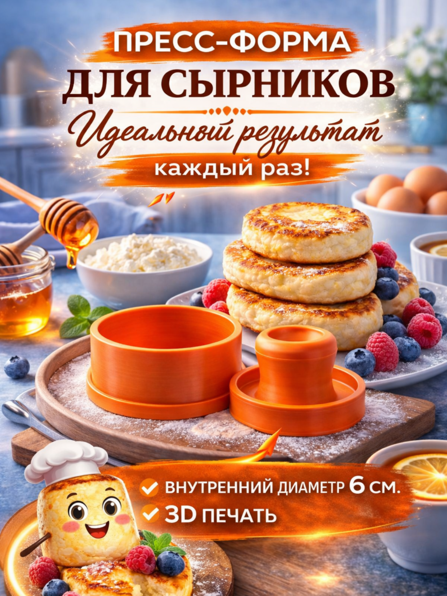 Форма для сырников и котлет круглая 6см