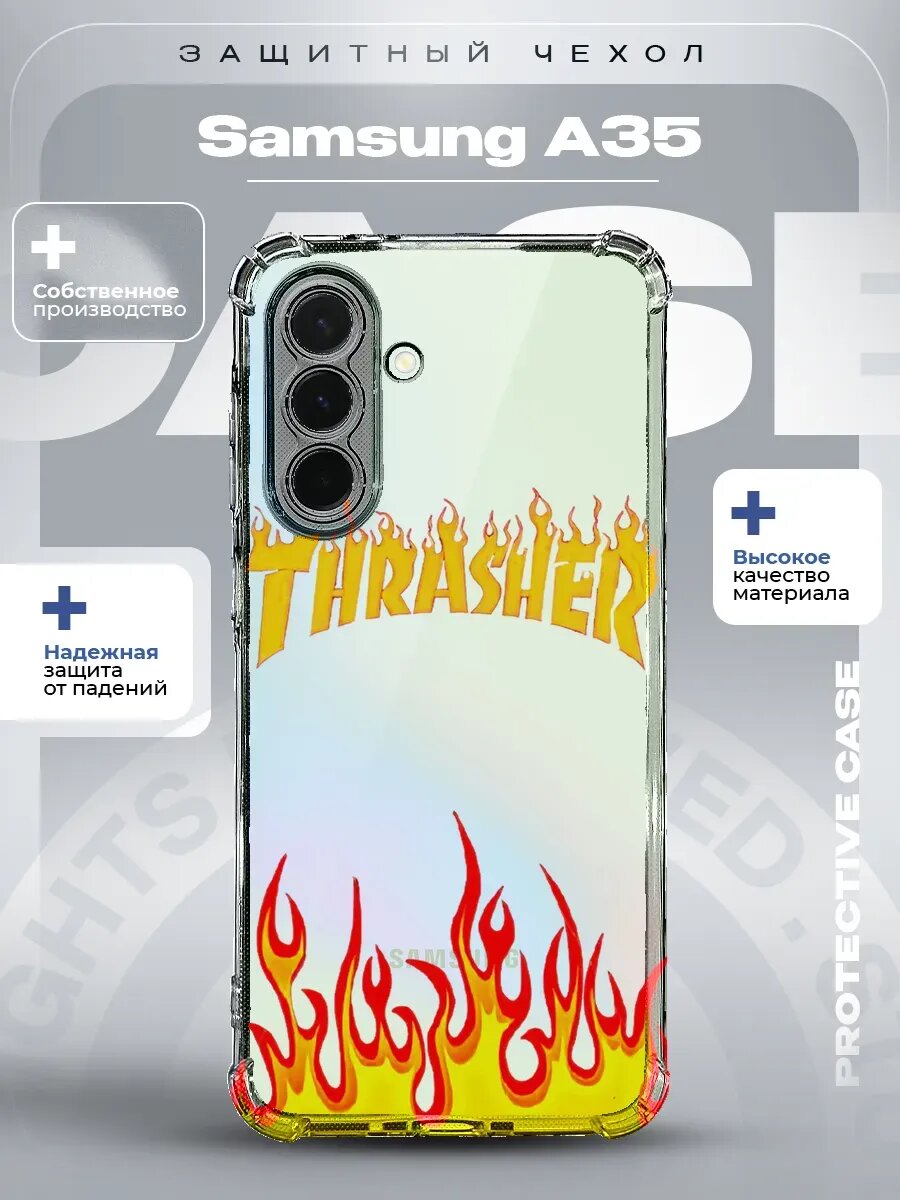 Чехол на Samsung A35 с принтом Thrasher