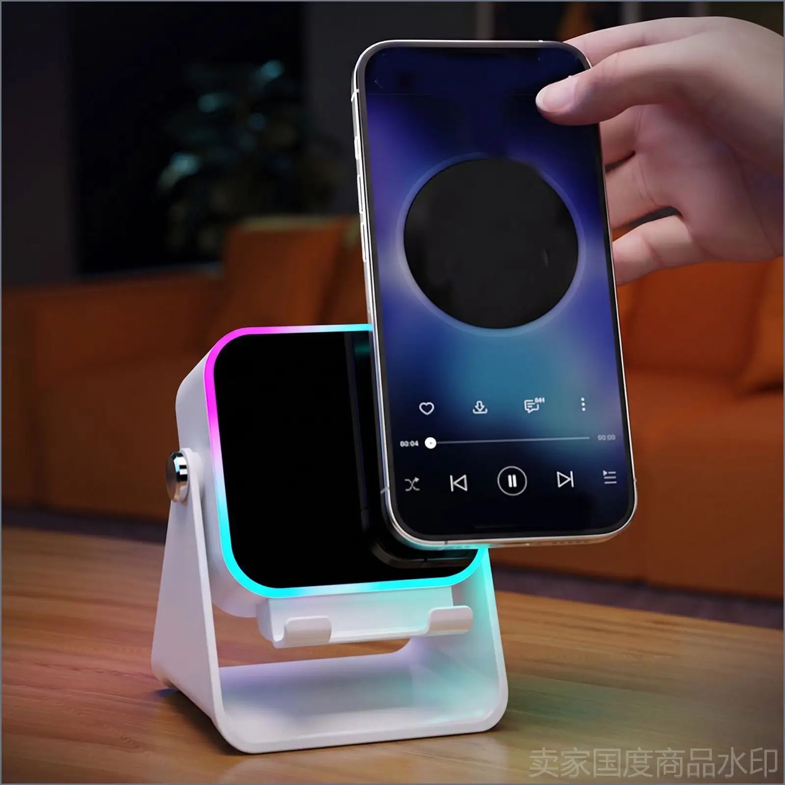 Беспроводная акустическая колонка с подставкой и RGB-подсветкой, Bluetooth 5.3, магнитная индукция