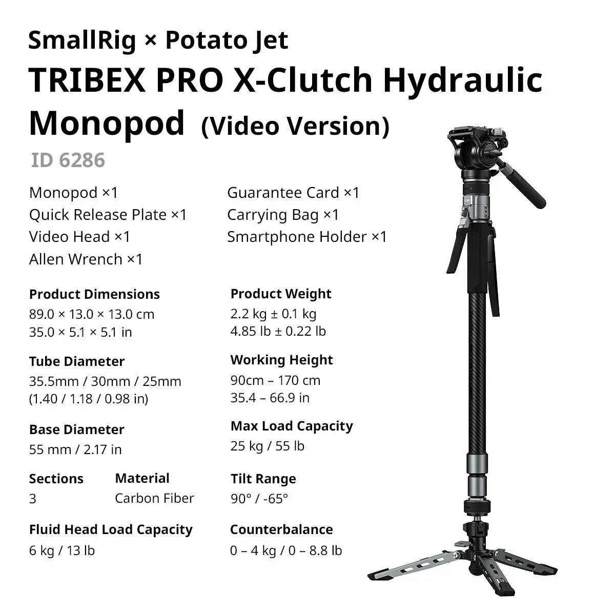 SmallRig Potato Jet TRIBEX PRO монопод, 6286