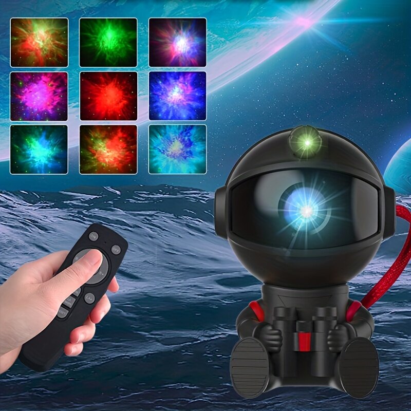 Лазерный проектор звездного света с пультом, регулируемый RGB ночник для потолка и детской комнаты, черный