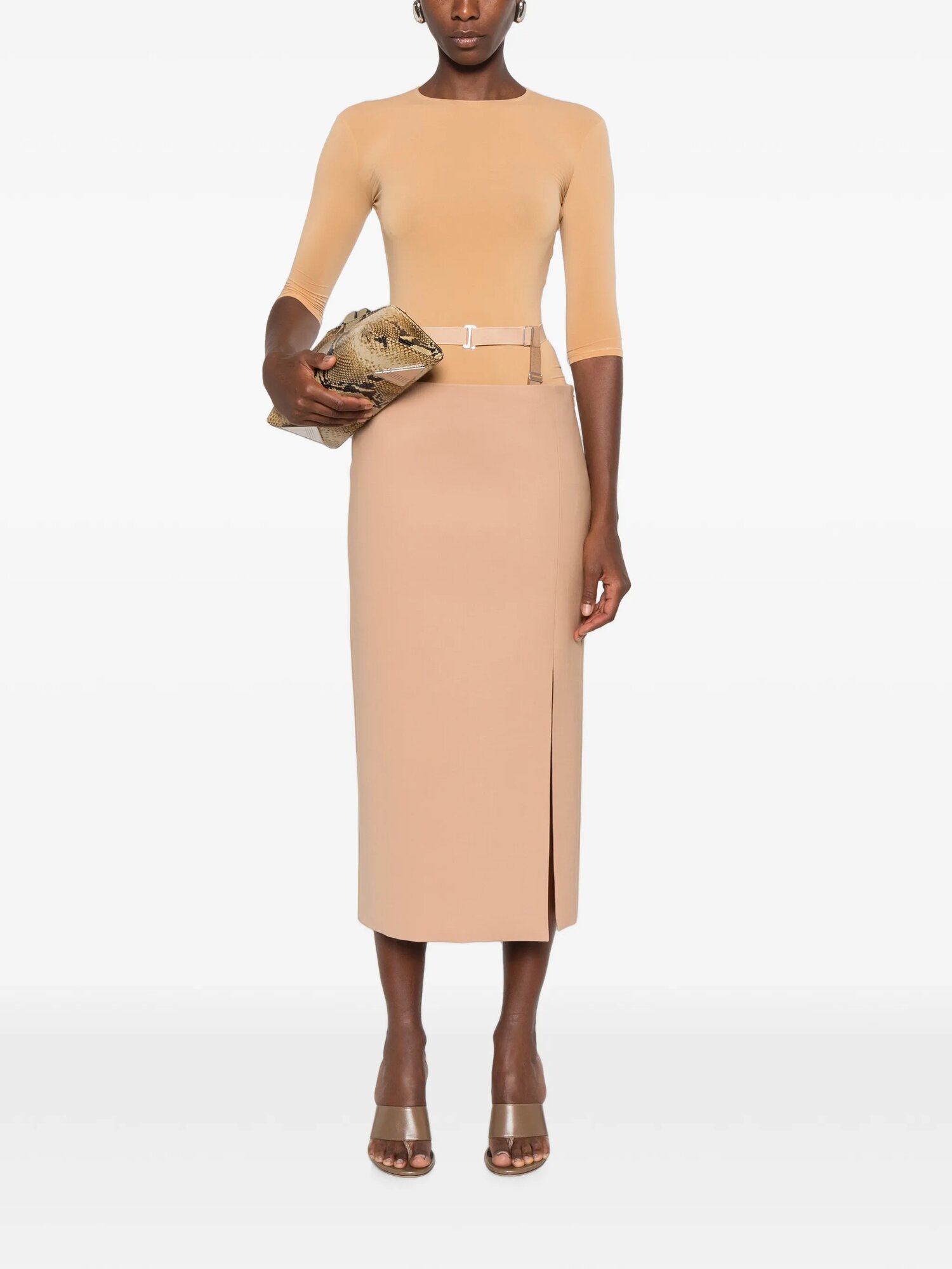 Юбка MUGLER Side-slit midi skirt, размер 40 — фото 1