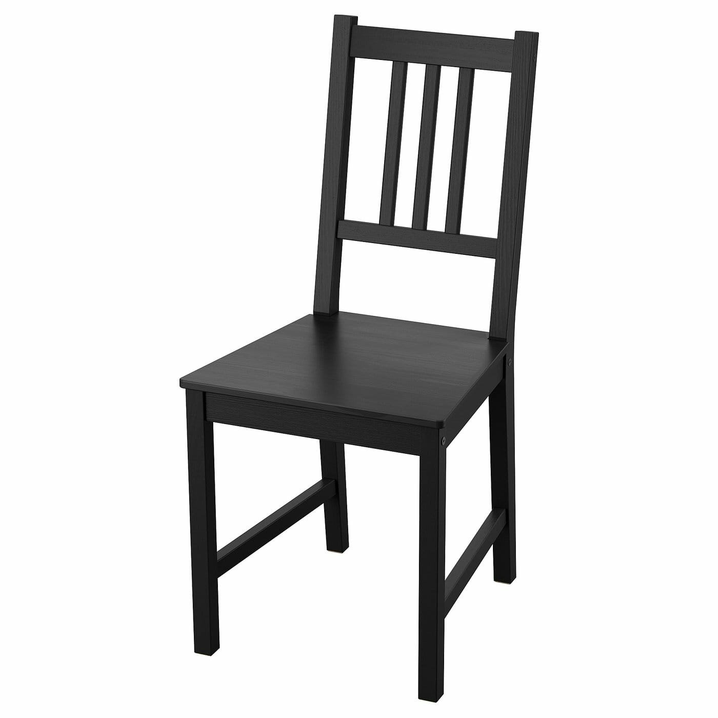 Стул IKEA Pinntorp 006.351.67, массив сосны, лакированный, черный, 45 см