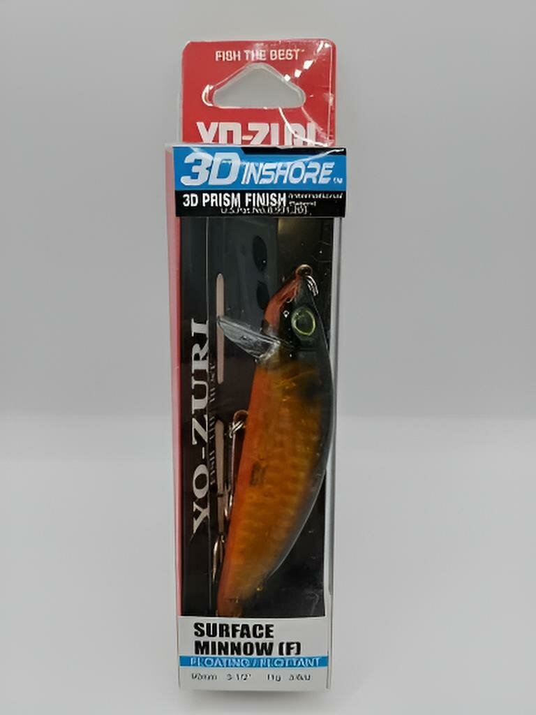 Воблер минноу Yo-Zuri 3D Inshore Surface Minnow, 11 г, 90 мм, на щуку, окуня, судака, плавающий воблер