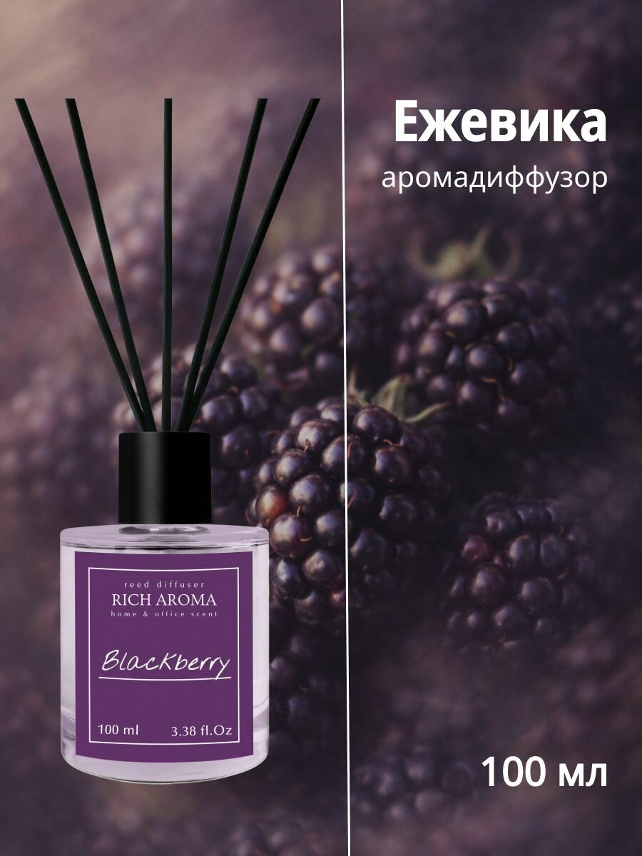 RICH AROMA Диффузор для дома с палочками Ежевика, 100 мл