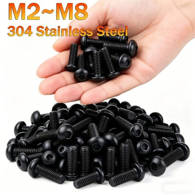 Шестигранные винты M2-M8 из нержавеющей стали 304, длина 10mm