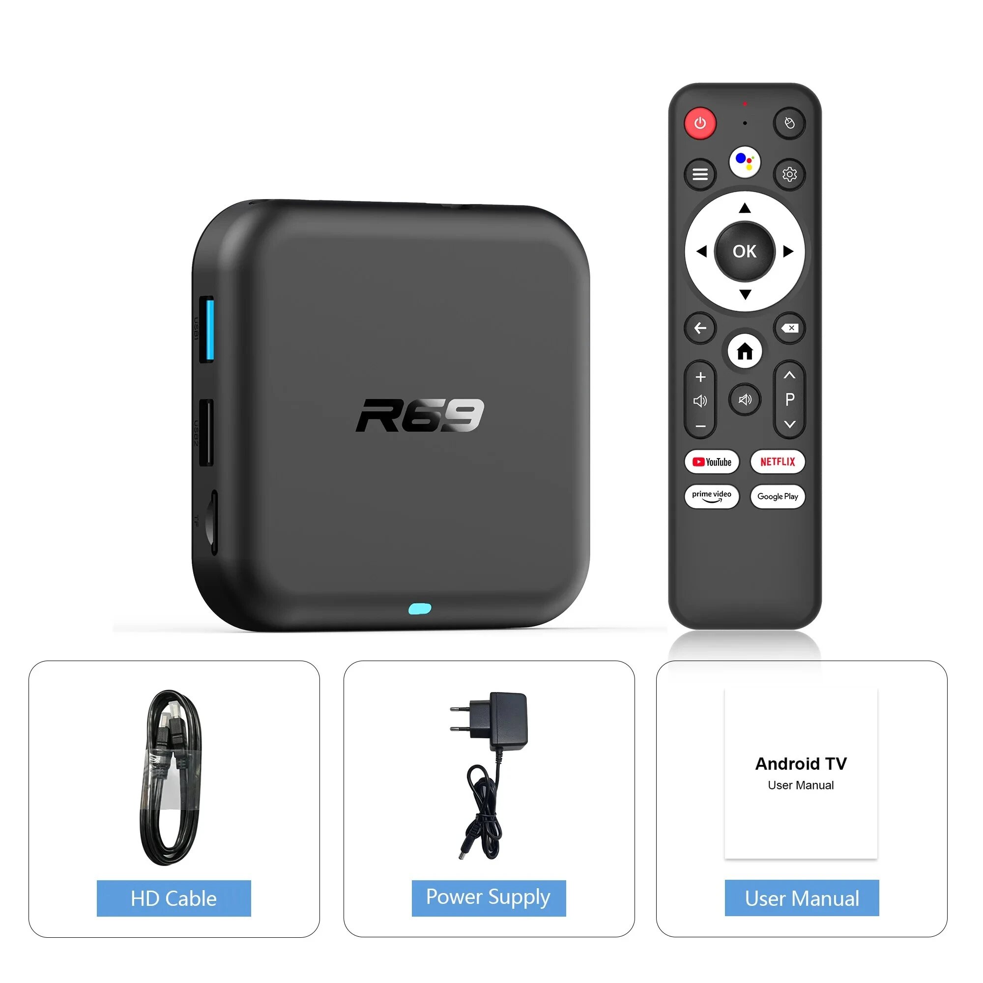 ТВ-приставка Smart TV Box Android 14.0 R69-1 С Поддержкой 4K, RK3518, Bluetooth 5.0, WIFI 6, 8 ГБ ОЗУ, 128 ГБ Памяти