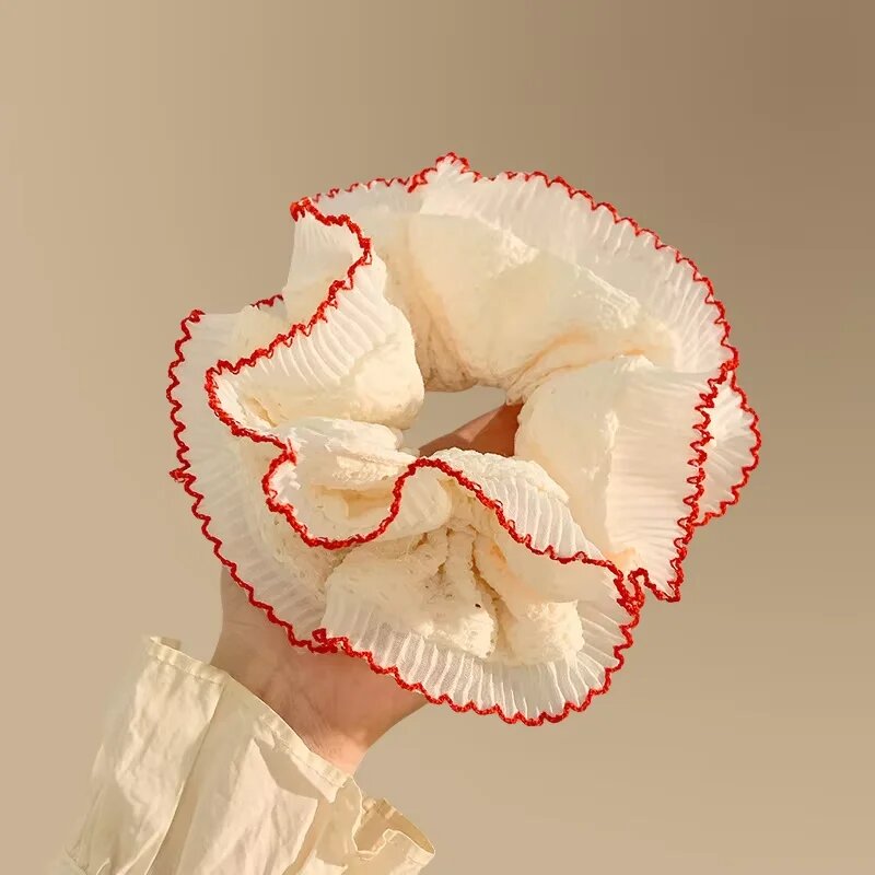 Резинка для волос белая, с оборками, Color: 16
