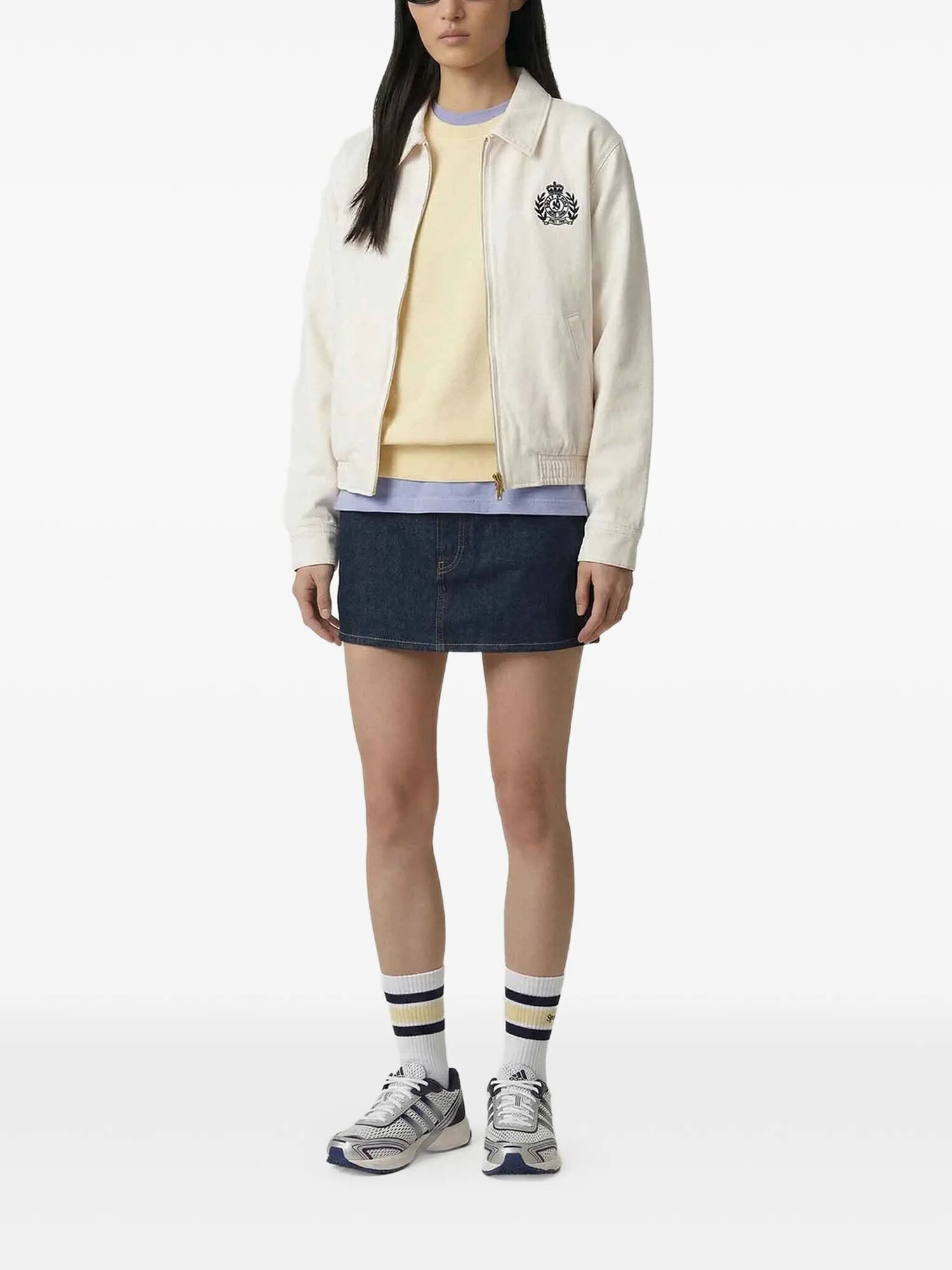 Куртка Sporty & Rich Logo-embroidered zip-up jacket, размер 42, разноцветный — фото 1