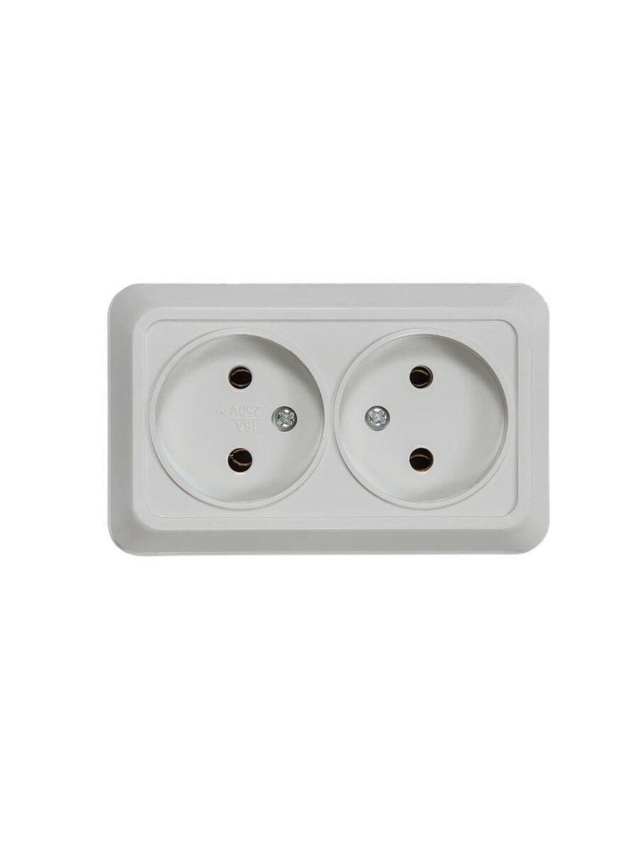 Розетка 2-м ОП Bolleto 7102 16А IP20 бел. ASD / IN HOME 4680005959822
