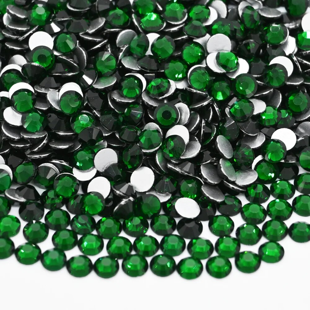 Изумрудные пришивные стеклянные стразы OUCEY Зеленый, ss16 3.8mm 1440pcs
