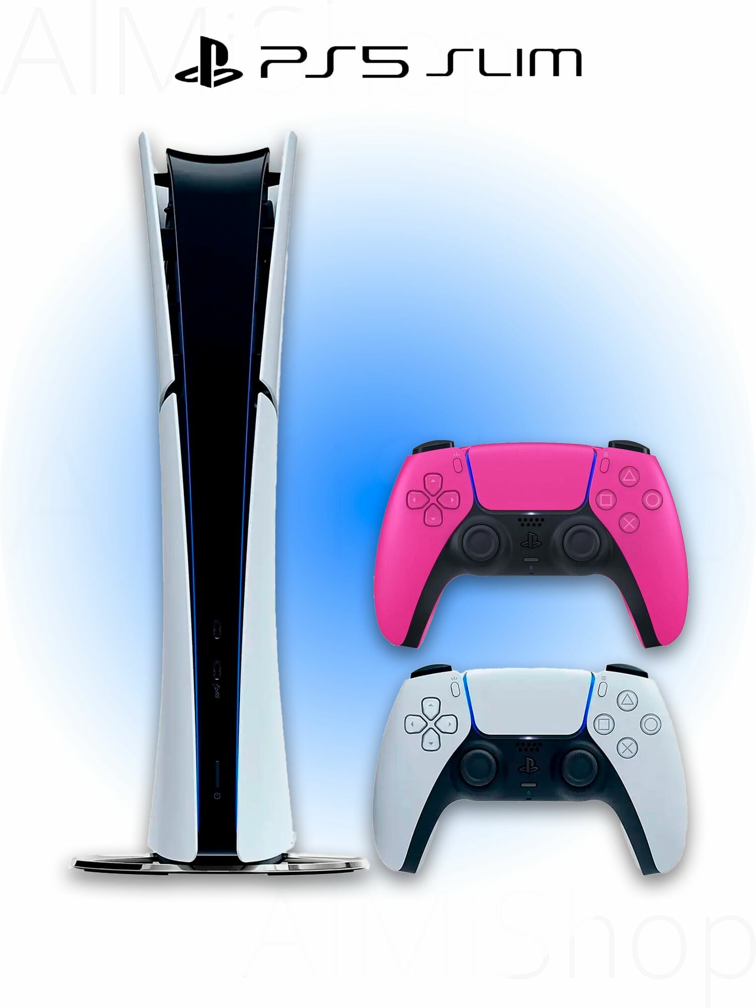 Игровая приставка Sony PlayStation 5 Slim Digital (без дисковода) 825Гб + 2 геймпад (розовый, Nova Pink)