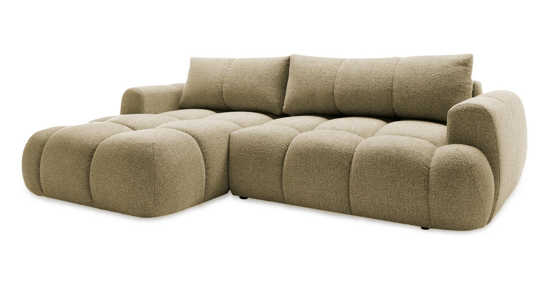 Диван с оттоманкой Маринара Strong 01 NEW 242x144x80 см, бежевый Рогожка, еврокнижка GOODFORM