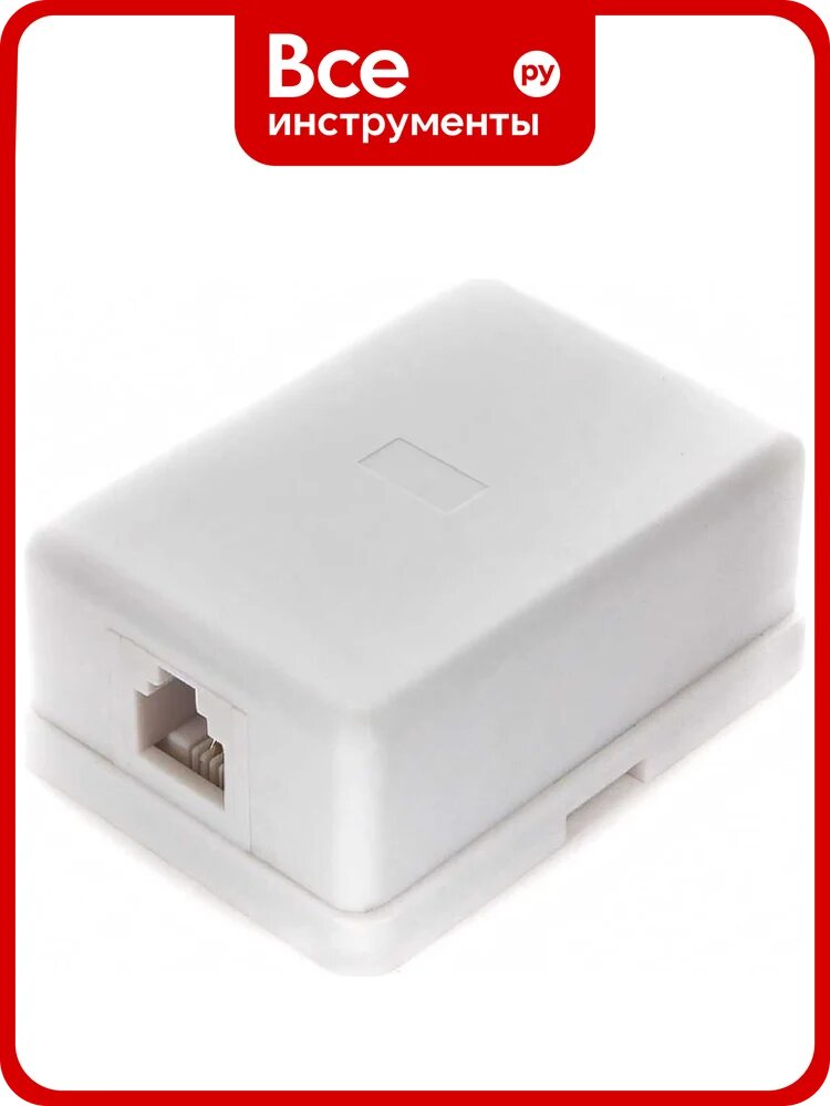 Внешняя телефонная розетка Cablexpert RJ-11, 6P4C, 1 порт, белая TA-101