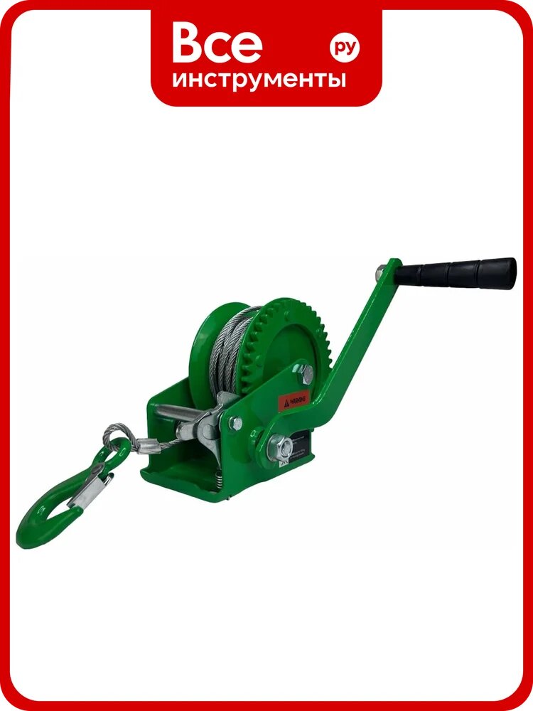 Ручная барабанная лебедка HITCH HW 500 кг, канат 10 м SZ073172
