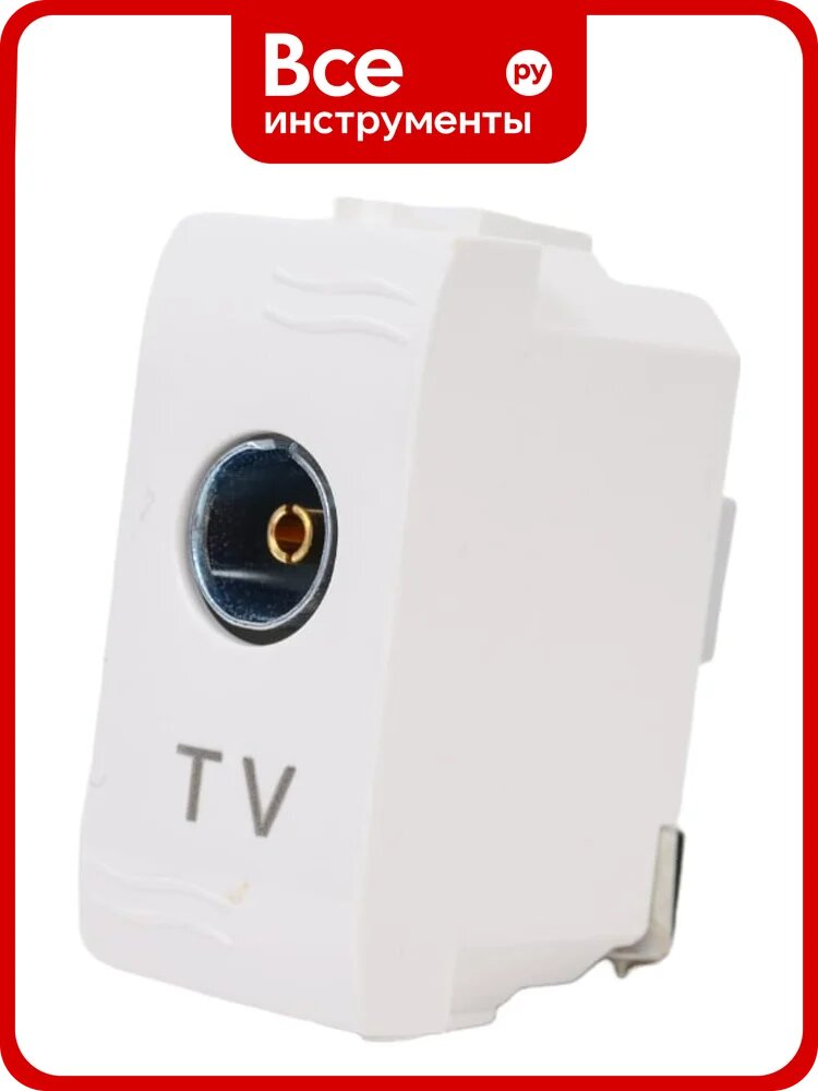 TV розетка DKC с согласующим сопротивлением , белая, 1мод. 1шт 76721B, белая