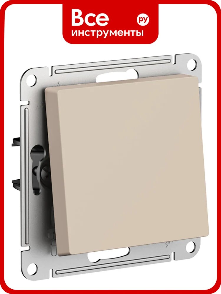1-клавишный переключатель Systeme Electric Atlasdesign песочный сх.6, 10ах ATN001261