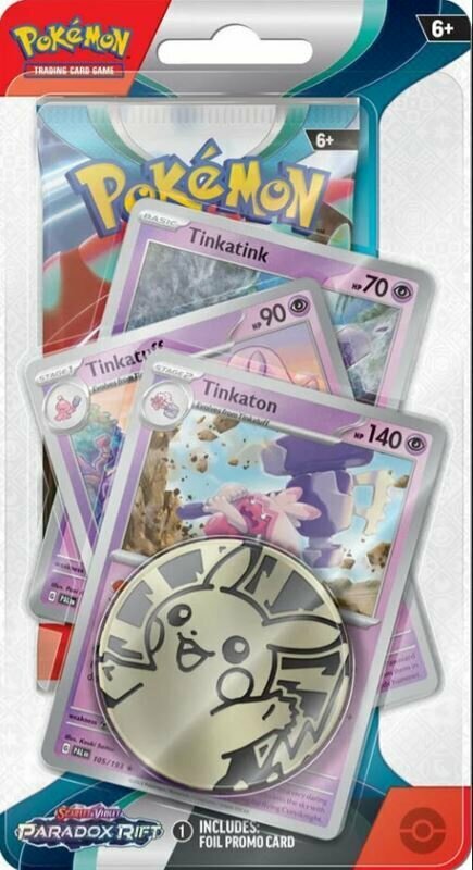 Настольная игра Pokemon TCG - бустер PKM Scarlet & Violet 4: Paradox Rift Premium Checklane Blister Tinkaton