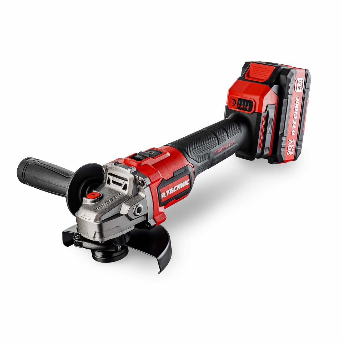 Шлифмашина угловая аккумуляторная 125 мм, 20 В, 2х4 Ач, 1100 Вт RUNTEC TECHNIC RT-AG1100T