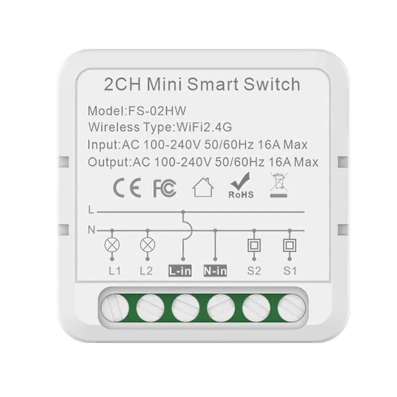 V8(P D B N) Tuya Smart Wifi Для Switch, Умный Дом, Самодельный Выключатель, 2 Блока