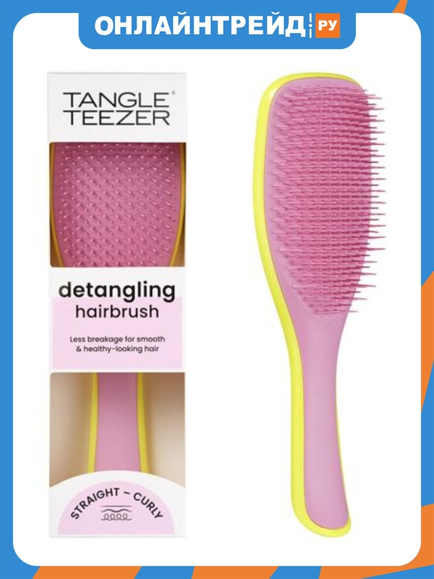 Расческа Tangle Teezer The Wet Detangler Hyper Yellow Rosebud