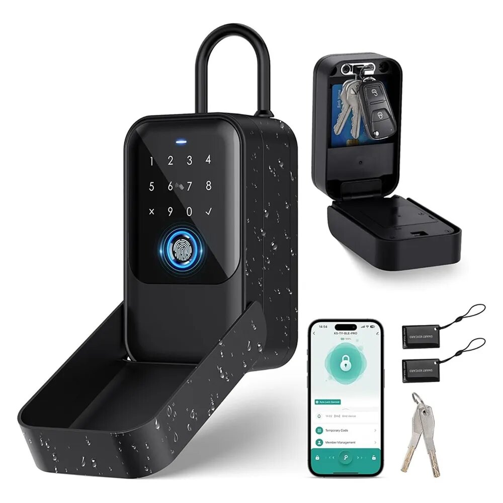 Блокировка с интеллектуальным ключом, Bluetooth-блокировка с картой доступа по отпечатку пальца и паролю, ручное управление через приложение